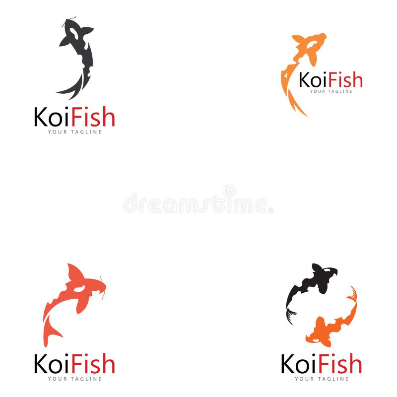 Koi Fish Logo Design Vector Template Stock Vector - Illustration of ...