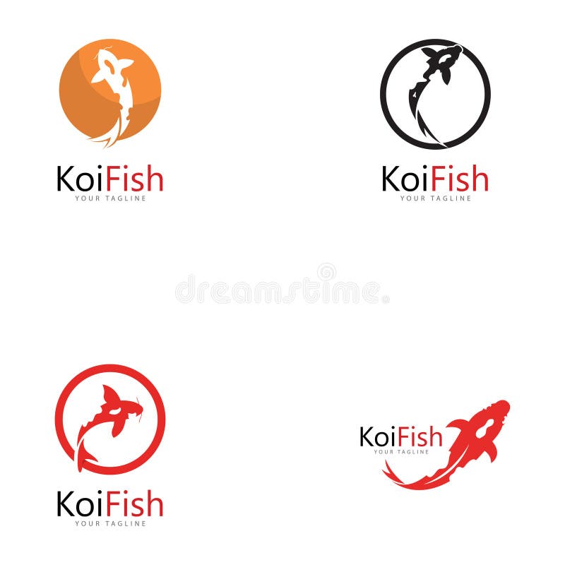 Koi Fish Logo Design Vector Template Stock Vector - Illustration of ...
