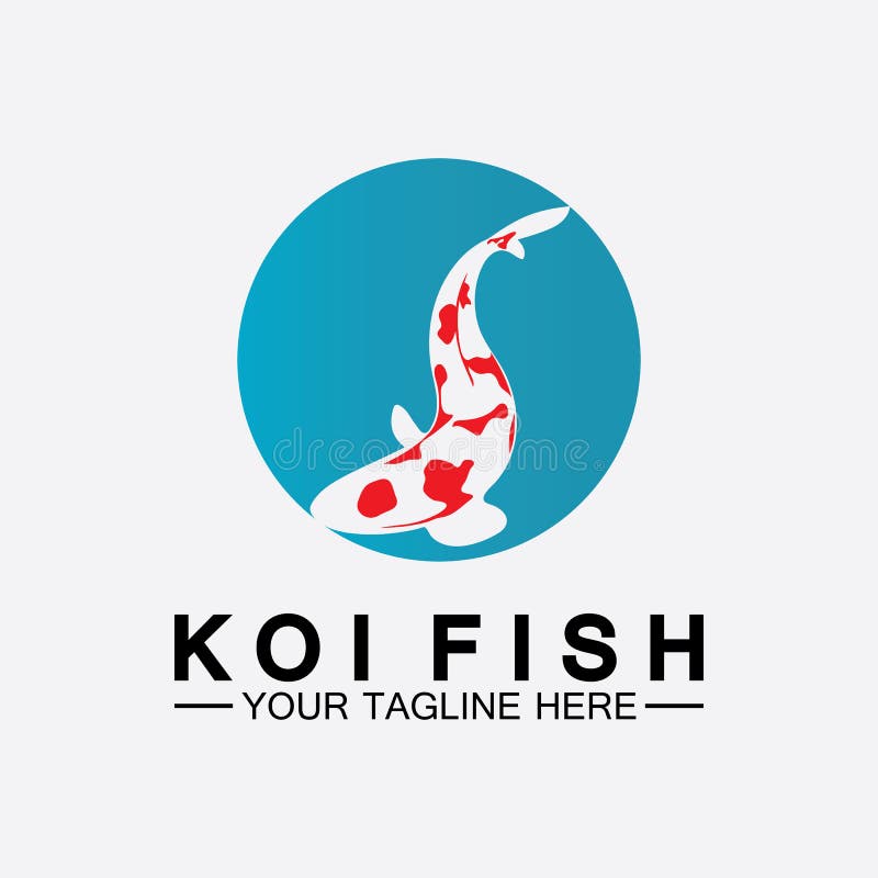 Koi Fish Logo Design Vector Template Stock Vector - Illustration of ...