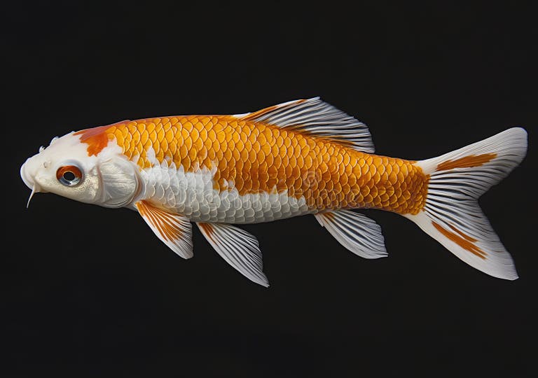Koi Fish: Orange and White Scales Stock Illustration - Illustration of ...
