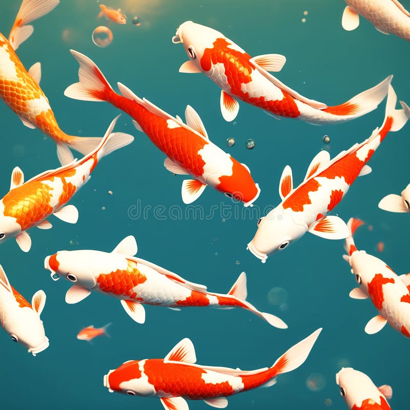 Koi Fish Swimming Around Wallpaper Stock Photo - Image of wallpaper ...