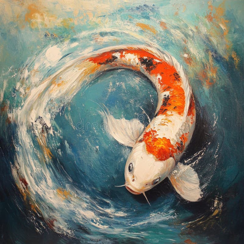 A Koi Fish Swimming in the Water, a Peaceful Scene Stock Photo - Image ...