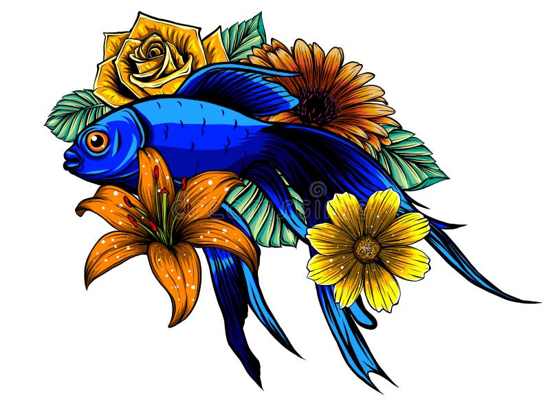 Koi Fish Tattoo Vector Illustration. Design Art Stock Vector ...