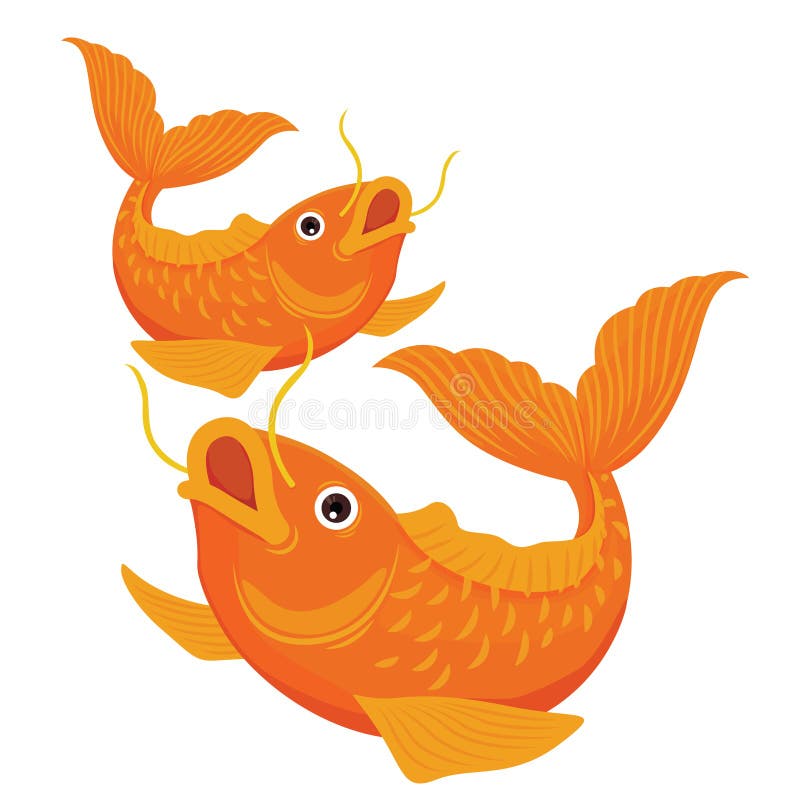 Two Koi Fish Illustration Vector Drawing Color Stock Vector ...