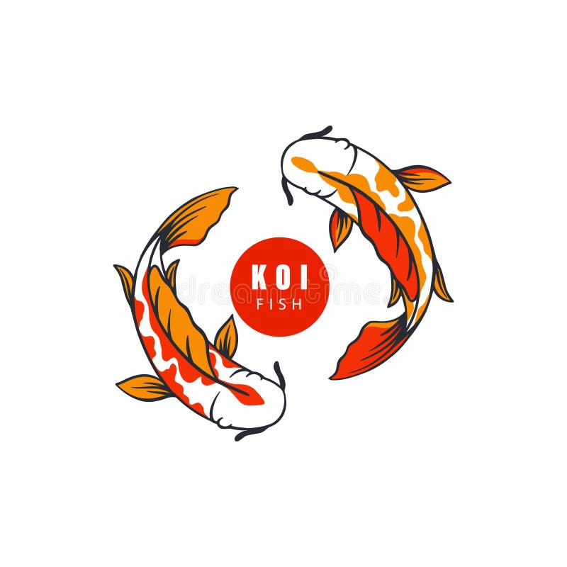 Koi Fish Vector Illustration of Logo Design. Stock Vector ...