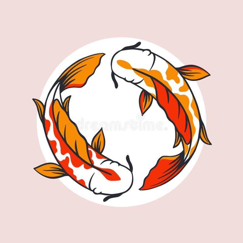 Koi Fish Vector Illustration of Logo Design. Stock Vector ...