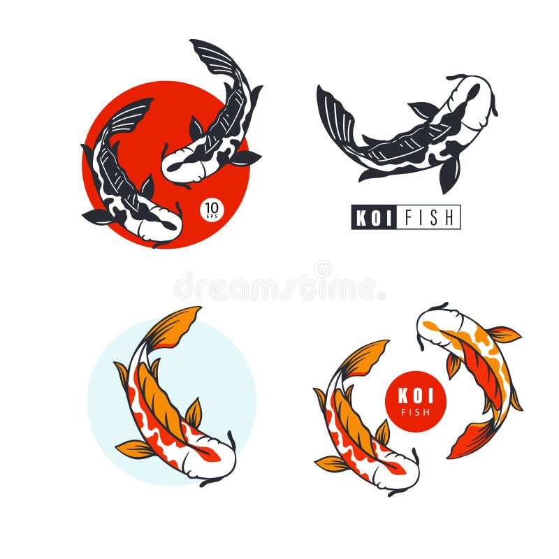 Koi Fish Vector Illustration of Logo Design. Stock Illustration ...