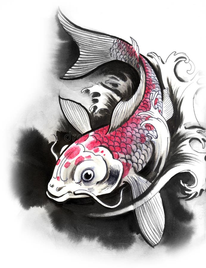 Coi fish stock illustration. Illustration of japanese - 111077788
