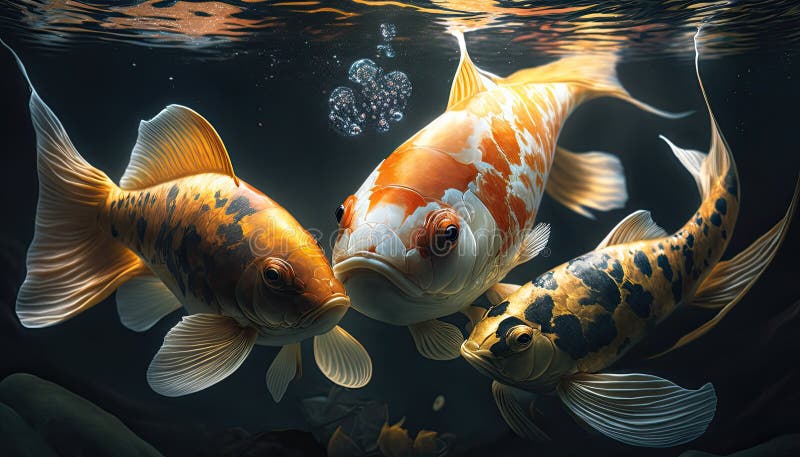 Koi Fishes Illustration by Generative AI Stock Illustration ...