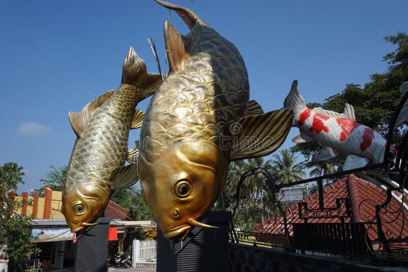 Koi Monument Koi Fish Monument in Blitar, East Java Indonesia Editorial ...