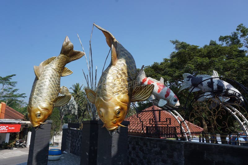 Koi Monument Koi Fish Monument in Blitar, East Java Indonesia Editorial ...