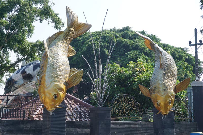 Koi Monument Koi Fish Monument in Blitar, East Java Indonesia Editorial ...