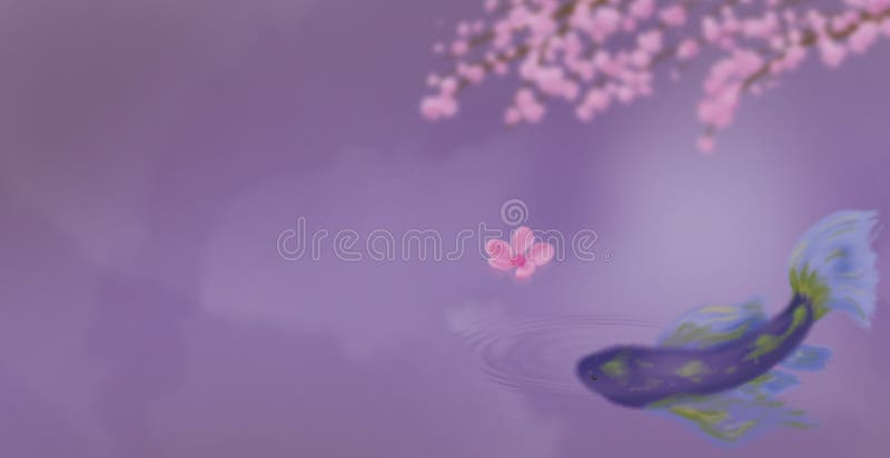 Koi in Purple imagem de stock. Imagem de azul, peixes - 53797515