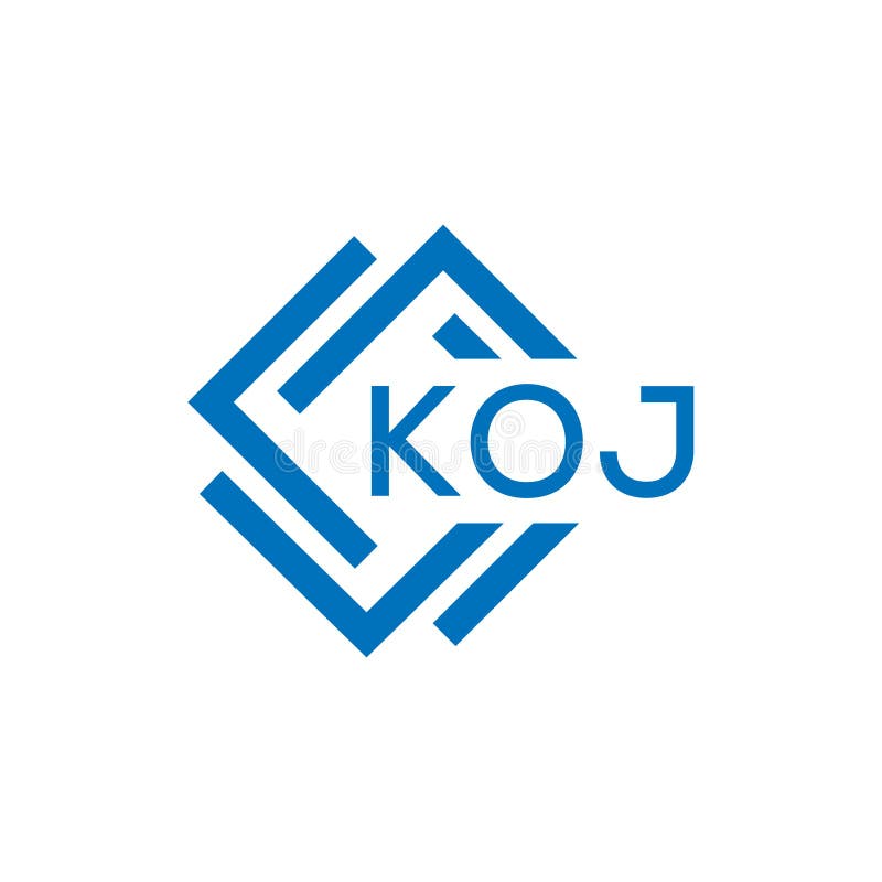 KOJ Letter Logo Design on White Background. KOJ Creative Circle Letter ...