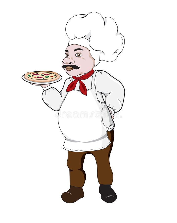 Dikke kok vector illustratie. Illustratie bestaande uit schort - 36497512