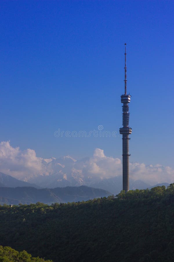 Kok Tobe Hill and Mountains View in Spring, Almaty, Kazakhstan Stock ...