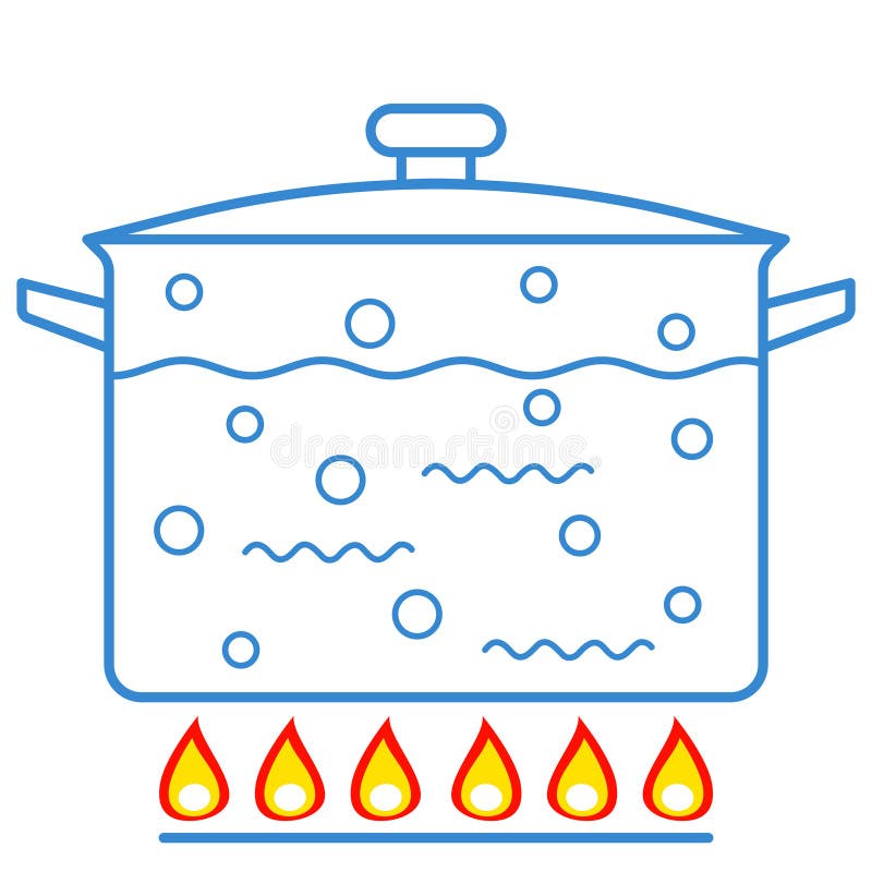 Kokend Water in Pan. Metalen Kookpot Met Water- En Stoomkooksoep En Het ...
