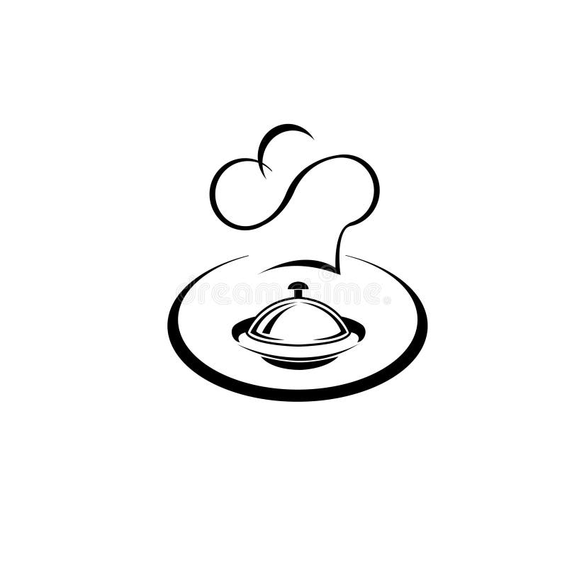 Chef Logo Illustration of Cooking Utensils, Serving Bowl Vector Design ...