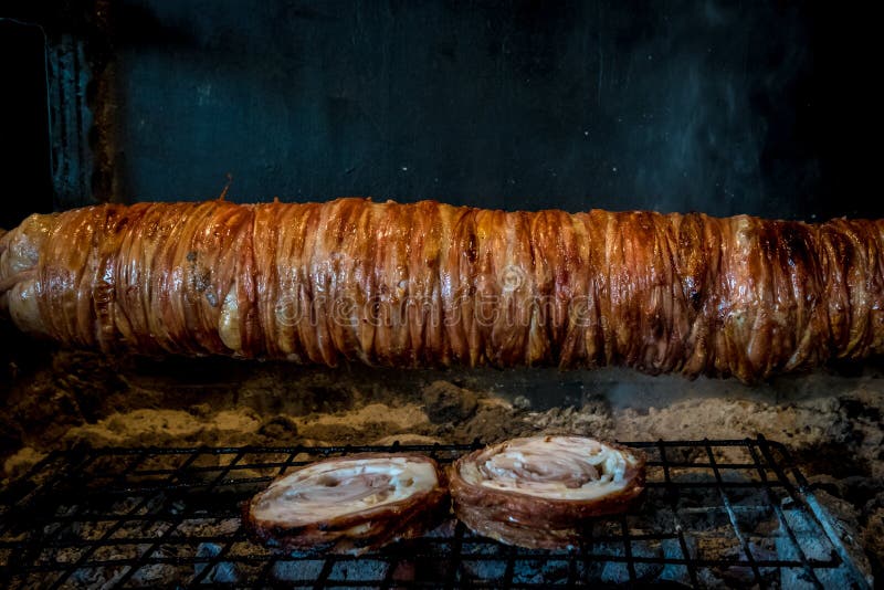 Lamb Intestine Food Strapped on Skewer, Turkish Kokorec at Peddlar ...