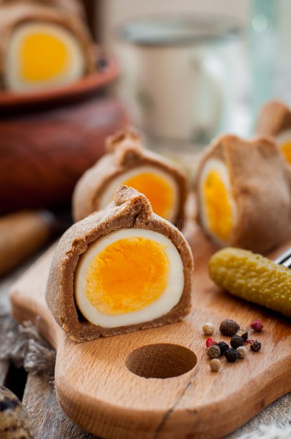 Kokurki, Rye Dough Wrapped Hard Boiled Eggs Stock Photo - Image of ...
