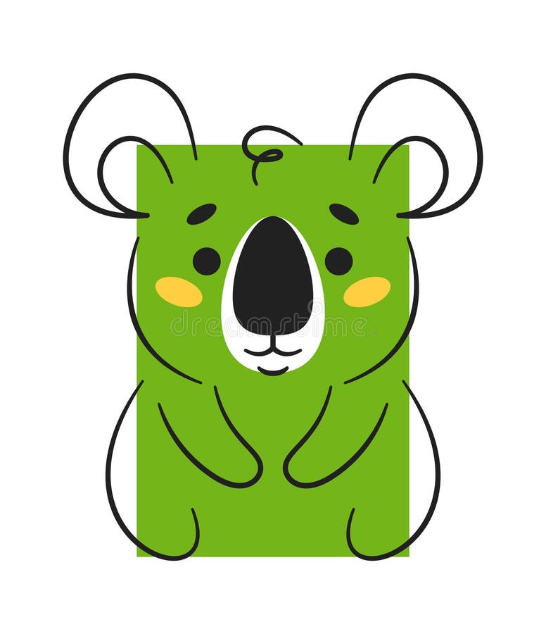 Kola Animal Rectangle Geometric Shape Stock Vector - Illustration of ...