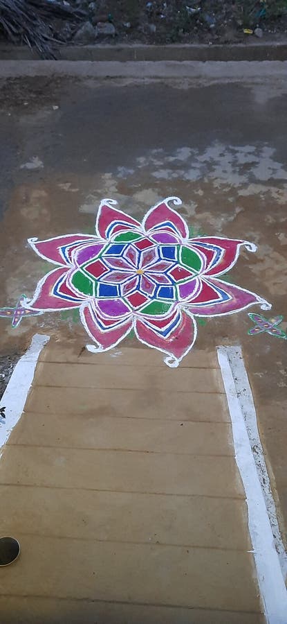 Kolam Traditional Tamilnadu Traditional Festivals Color Stock Image ...