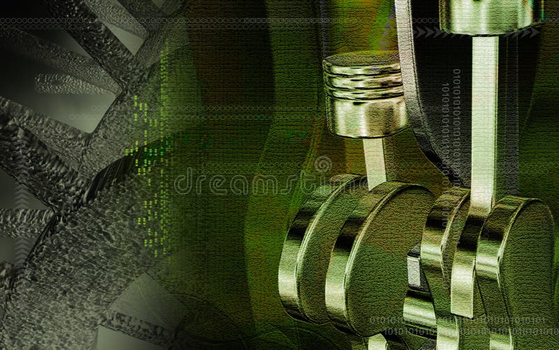 Kolben, Die in Den Motoren Arbeiten Stock Abbildung - Illustration von ...