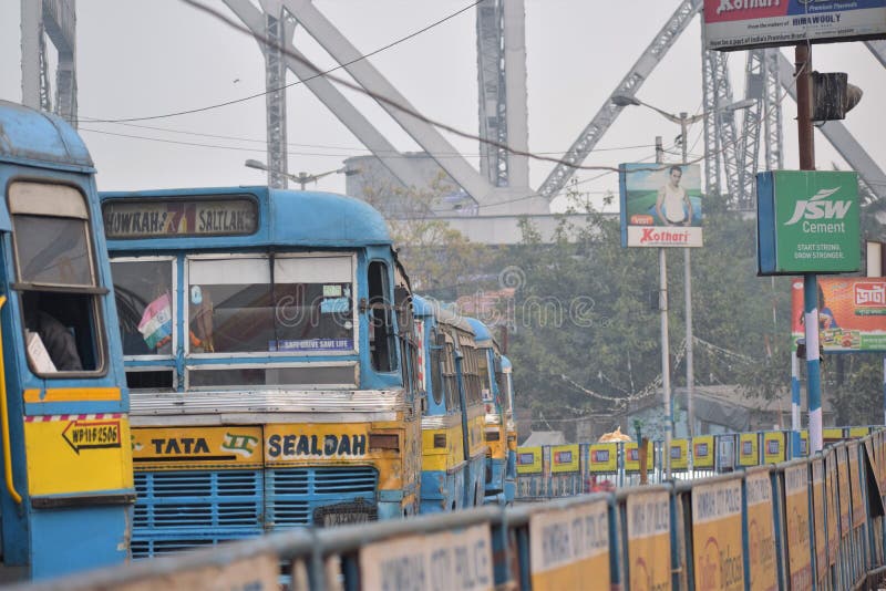 Bus Rides on Busy Kolkata Streets Editorial Image - Image of blue ...