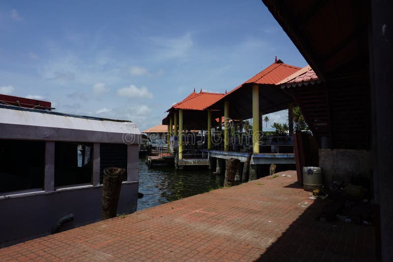 Kollam Boat Jetty in Kollam Kerala Stock Photo - Image of jetty, tree ...