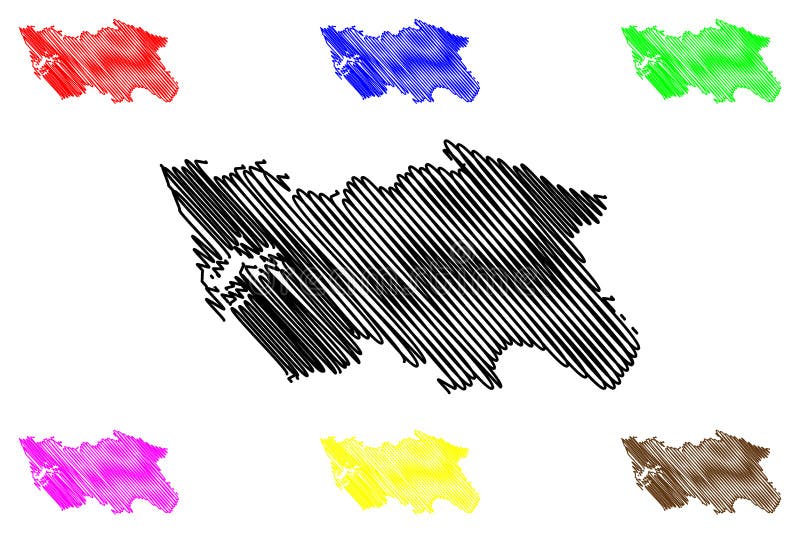 Kollam District Kerala State, Republic of India Map Vector Illustration ...