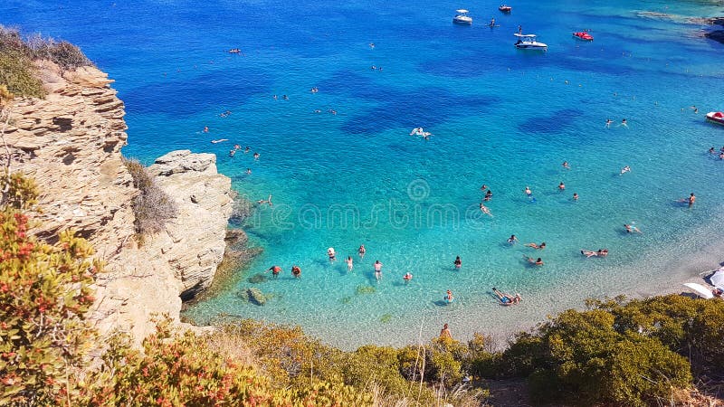 Kolokitha Beach. Peninsula Kalydon. Crete, Elounda,Greece Stock Photo ...