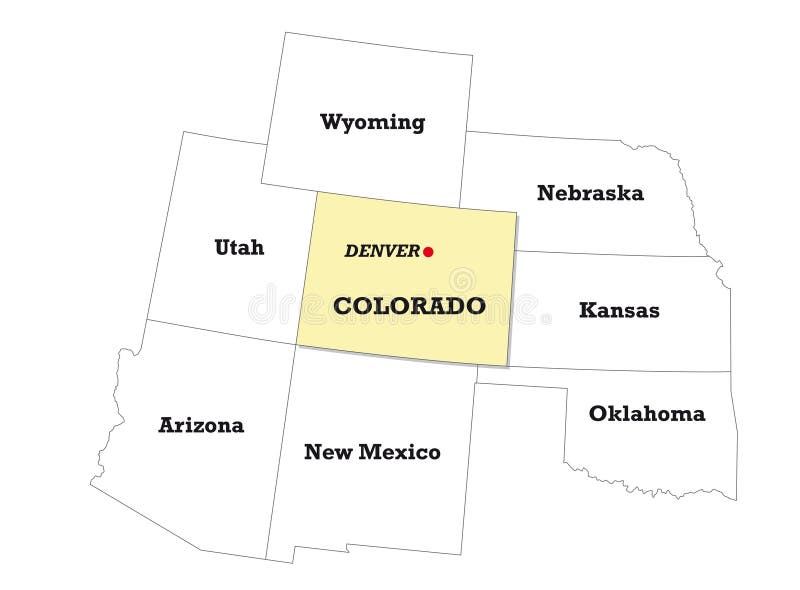 Mapa Lokalizacji Stanu Kolorado Ilustracja Wektorowa Ilustracja Wektor ...