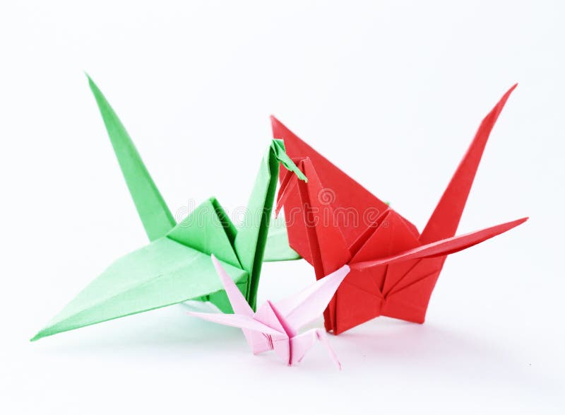 Kolorowi Papierowi Origami Ptaki Obraz Stock - Obraz złożonej z ptak ...
