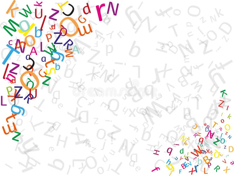 Border Alphabet, Color Letters on White Background Stock Vector ...