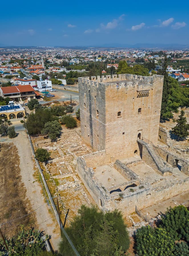 Kolossi Castle - Limassol Cyprus - Aerial View Stock Image - Image of ...