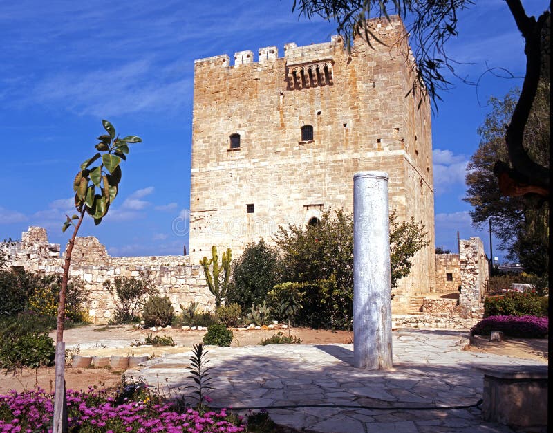 Kolossi castle, Cyprus. stock image. Image of tourism - 46668047