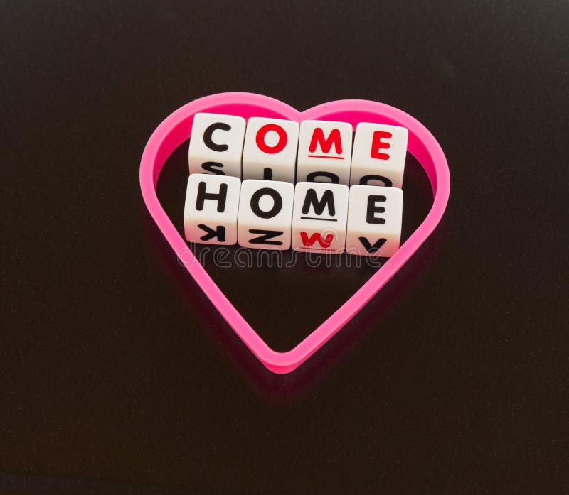 Kom naar huis liefje stock afbeelding. Image of brieven - 37089599
