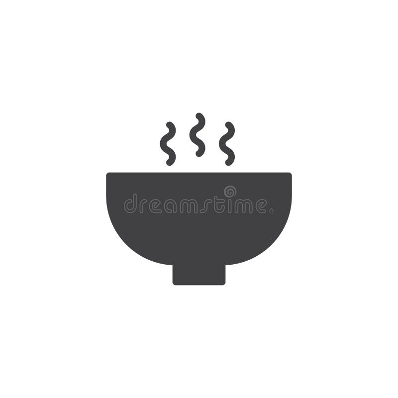 Kom Van Heet Soep Vectorpictogram Vector Illustratie - Illustration of ...