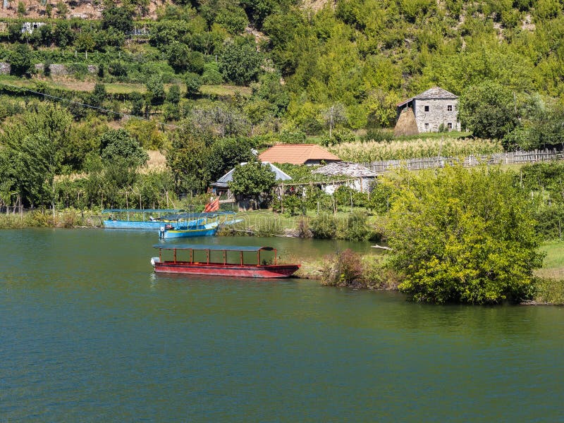 Koman lake in Albania editorial stock photo. Image of nature - 302432018