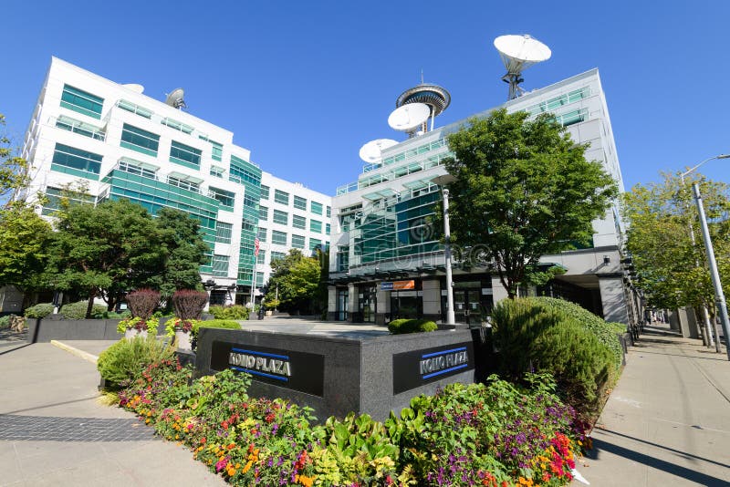 KOMO Plaza in Seattle with Communication Dishes Editorial Stock Image ...
