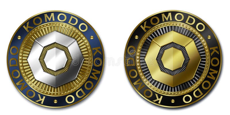 KOMODO cryptocurrency coin stock illustration. Illustration of silver ...