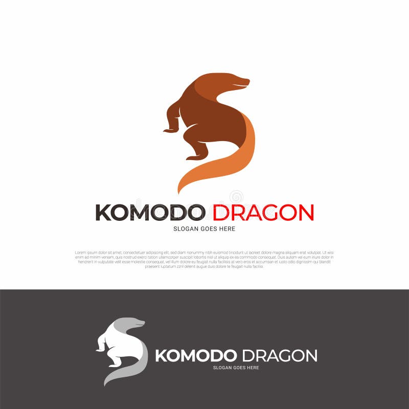 Komodo Dragon Animal Logo Design Stock Vector - Illustration of logo ...