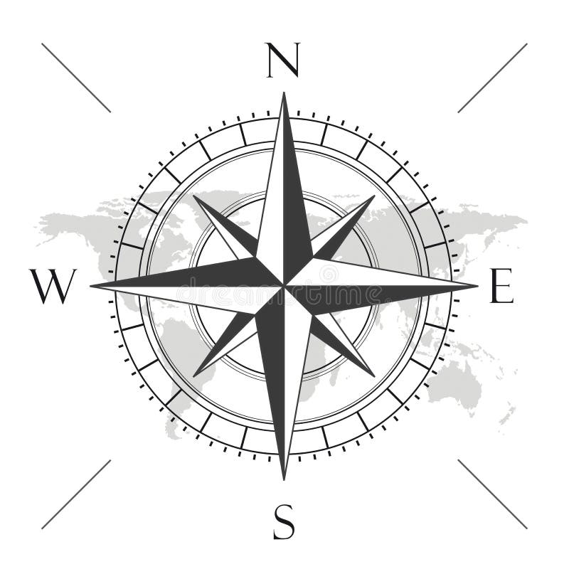 Kompass-Karte vektor abbildung. Illustration von abenteuer - 89889323