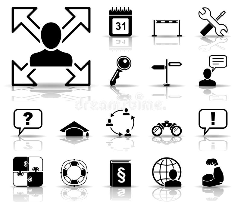 Kompetenz U. Training - Iconset - Ikonen Stock Abbildung - Illustration ...