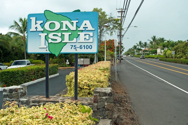 Kona Sign on Big Island Hawaii Stock Photo - Image of scenery, america ...
