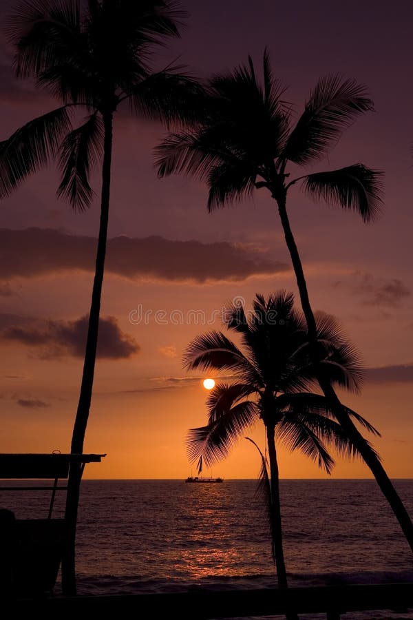 Kona Sunset stock photo. Image of lifeguard, ocean, beach - 2073004