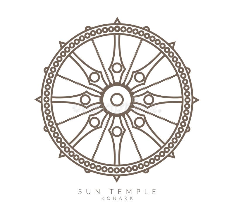 Konark Wheel - Sun Temple - Odisha - Icon Stock Illustration ...