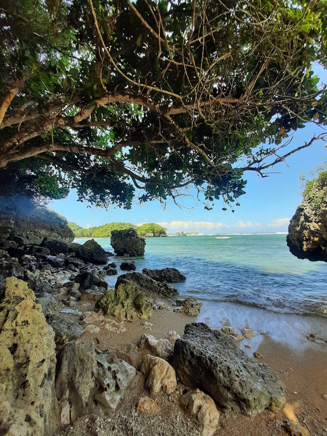 Kondang Merak Beach-Malang, East Java Stock Image - Image of kondang ...