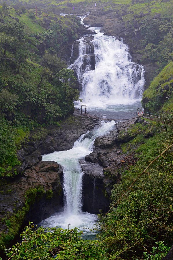 Kondhawale Waterfall Near Bhimashankar Stock Image - Image of water ...