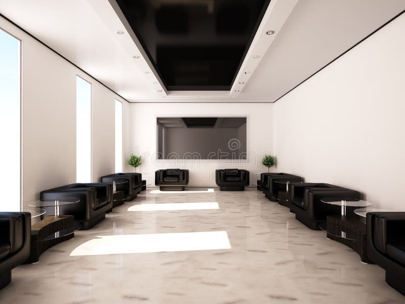 Video Conference Hall, Wide-angle Overview. Stock Image - Image of ...